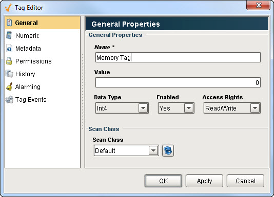 Creating Memory, Expression, and Query Tags | Ignition User Manual
