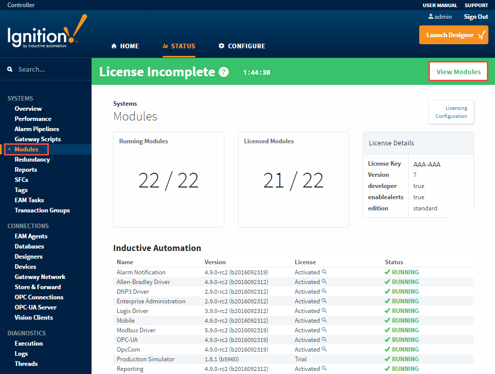 Licensing and Activation | Ignition User Manual