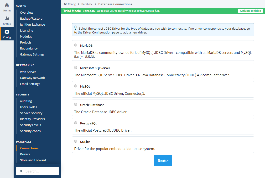 Database Connections Ignition User Manual